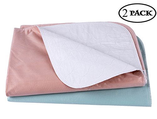 Bearals Washable Bed Pad, 2 Pack 34x36 Inch Waterproof Reusable Sheet ...